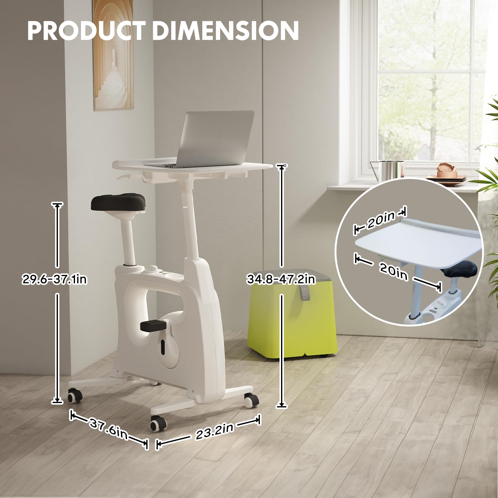 Snapklik.com : FLEXISPOT Exercise Bike Height Resistance Adjustable Stationary Bikes For Home ...