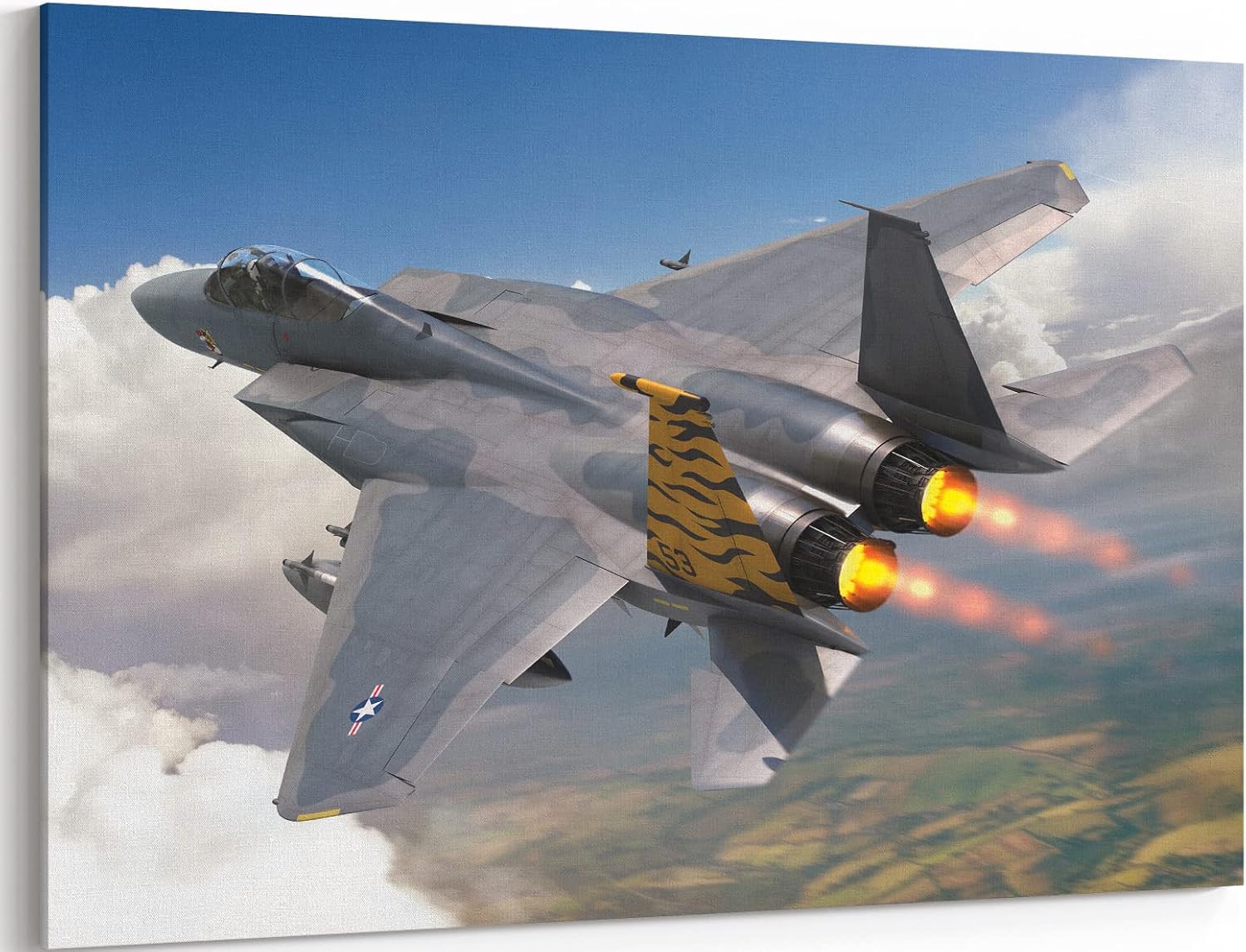 Amazon.com: F-15 Airplane Canvas Wall Art Prints McDonnell Douglas F-15 ...