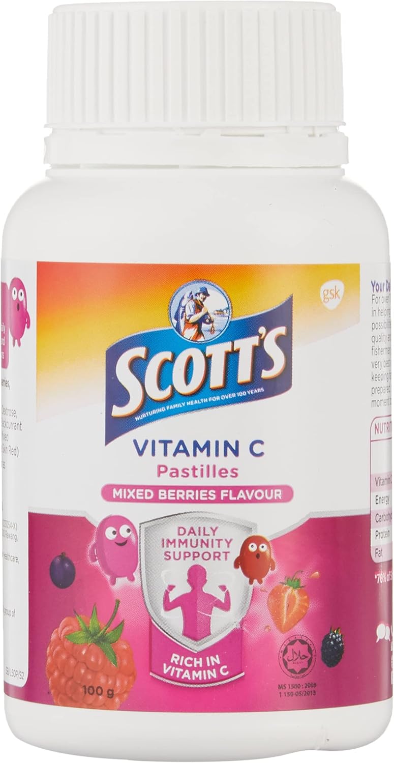 Scott's Vitamin C Pastilles, Children Supplement, Mixed Berries flavour ...