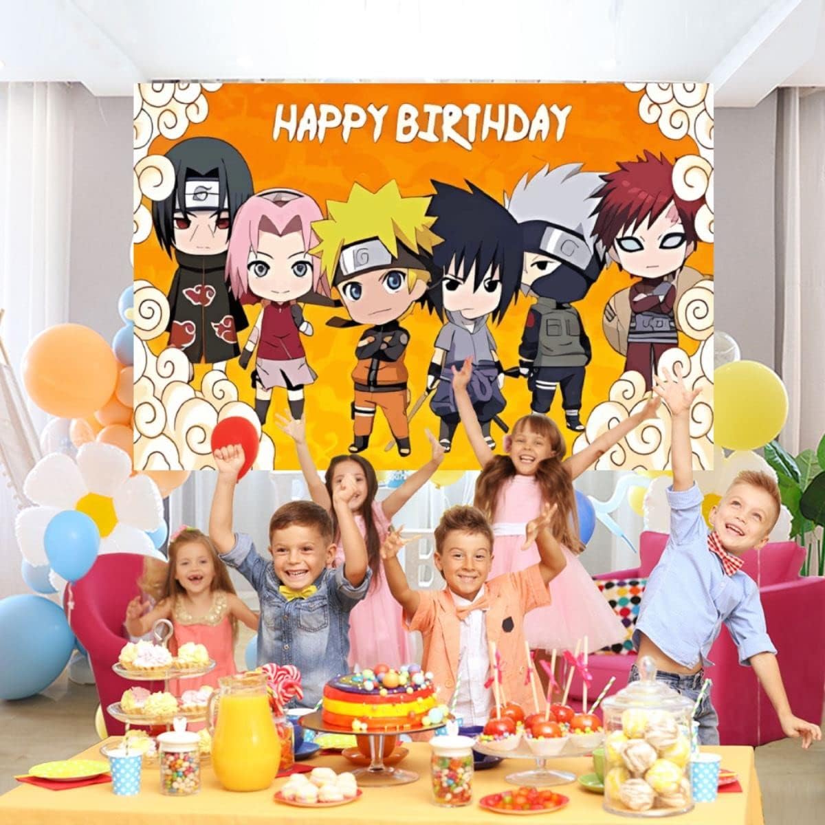 Amazon.com : Anime Party Backdrop Banner Anime Theme Birthday Party ...