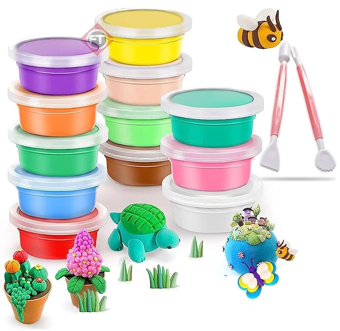 Firstly Traders Modeling Clay Kit - 12 Colors Air Dry Ultra Light Magic ...