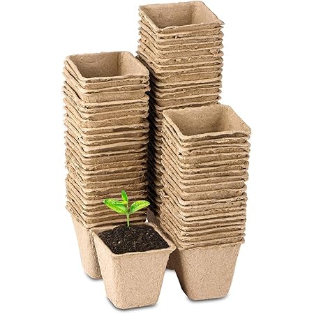3'' Square Peat Pots Plant Starter Nursery Pots for Seedings Organic ...