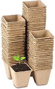 Amazon.com: 3'' Square Peat Pots Plant Starter Nursery Pots for ...
