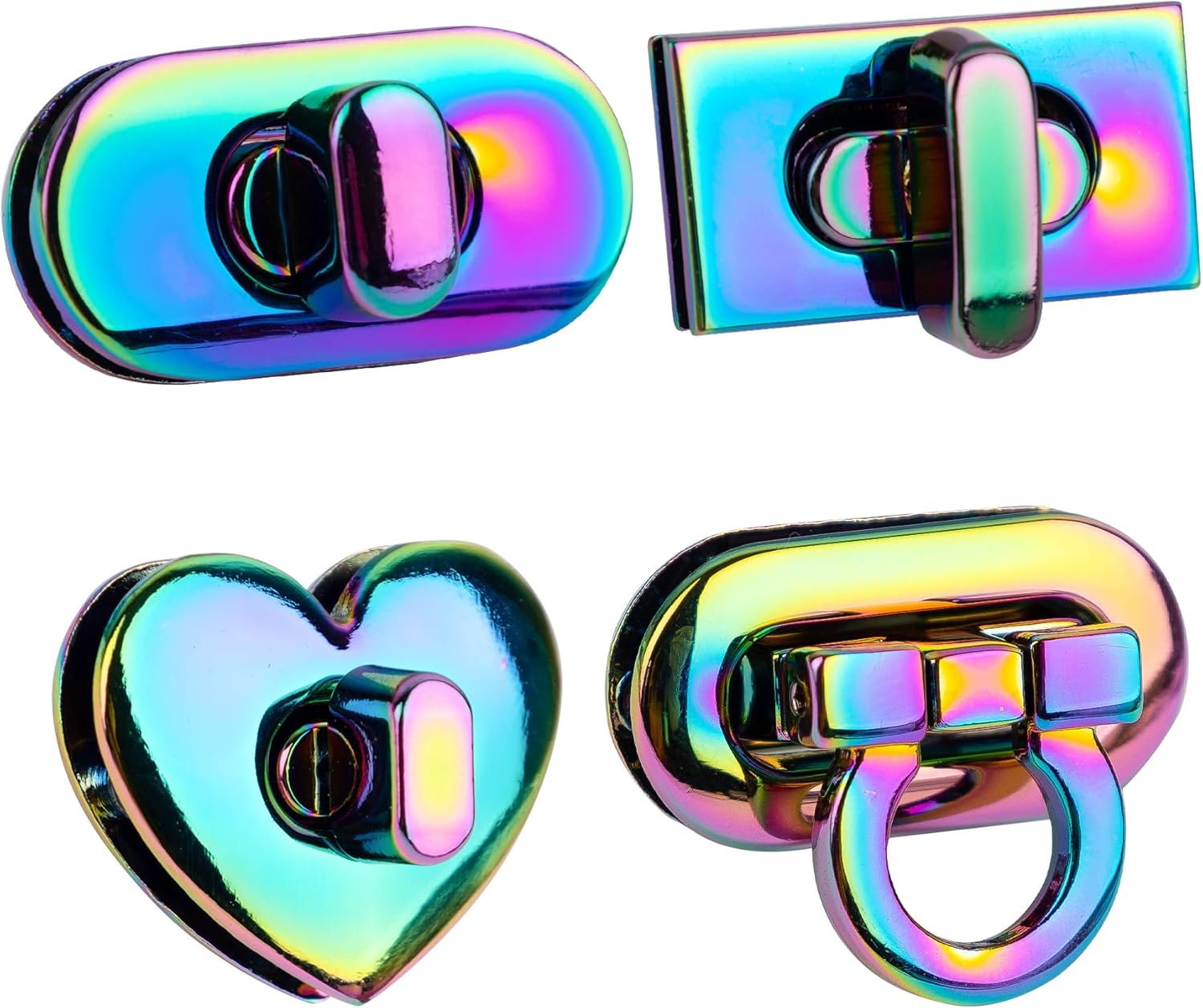 Amazon.com: Framendino, 4 Pack Rainbow Color Turn Lock Clasp Metal ...