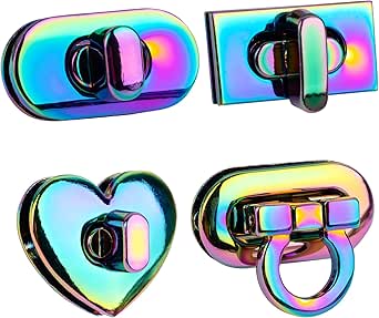 Amazon.com: Framendino, 4 Pack Rainbow Color Turn Lock Clasp Metal ...