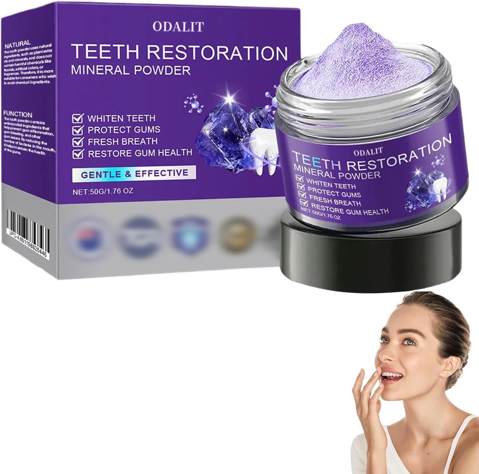 Amazon.com : ODALIT Teeth Restoration Mineral Powder, Tooth Whitening ...