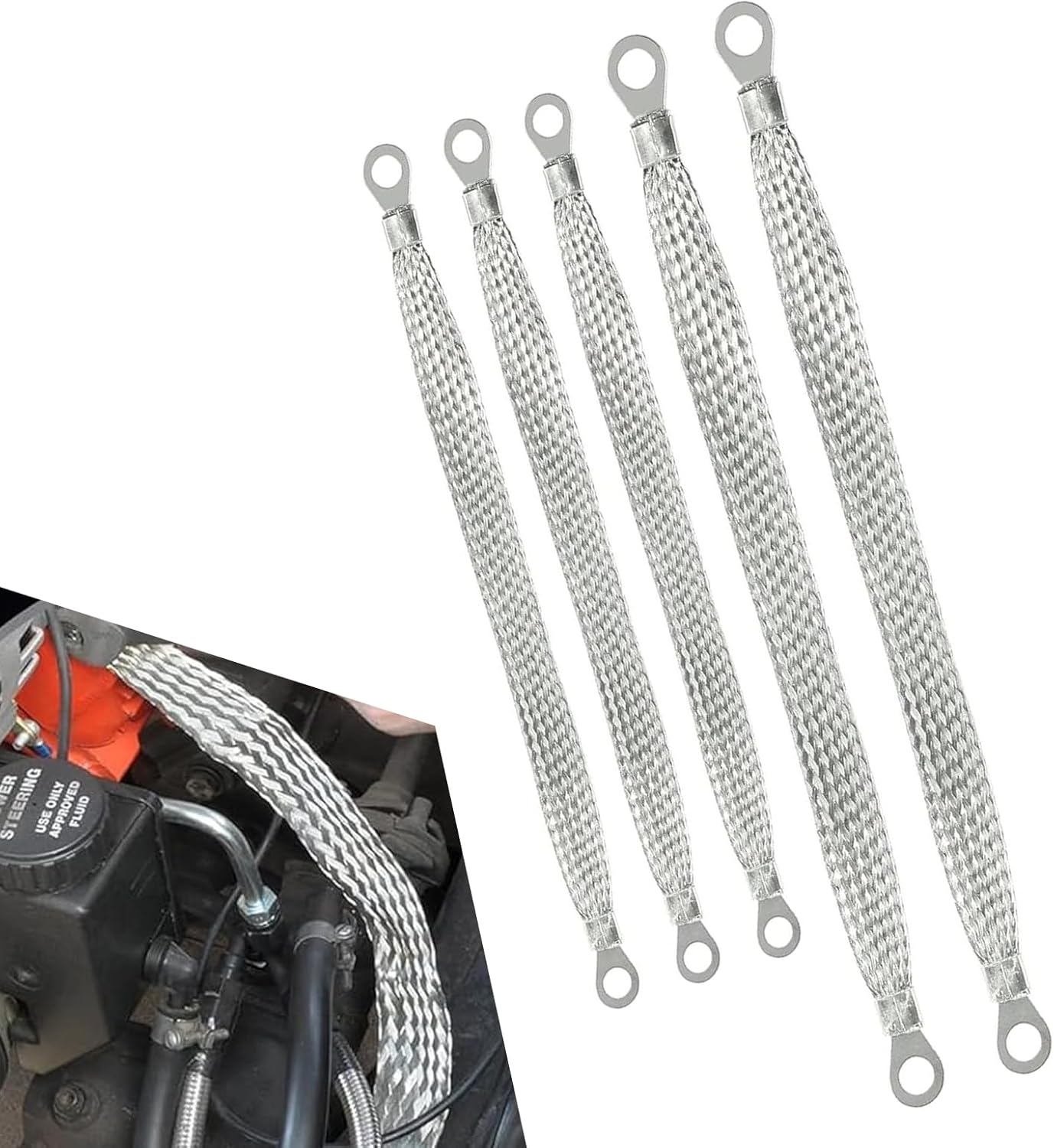 Amazon.com: Sumjig 5 PCS Car Grounding Strap Kit, 10"/13" 220V Flat ...