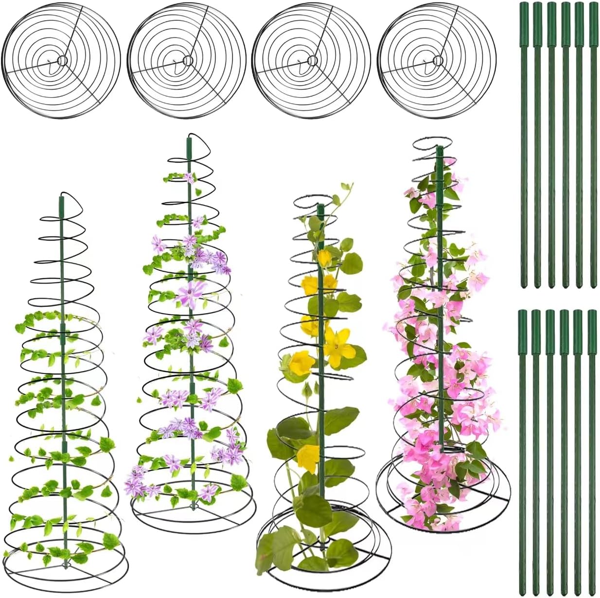 Amazon.com : Rose Manor 4-Pack Pea Trellis Green Bean Trellis for ...