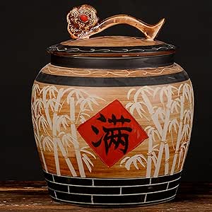 Amazon.com: WYZFDC Ceramic Food Storage Containers Ceramic Rice Bucket ...