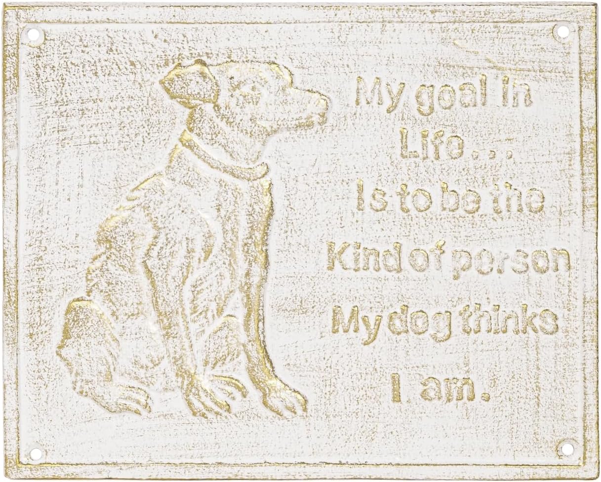 Amazon.com: Sungmor Vintage Cast Iron Dog Wall Plaque - My Goal in Life ...