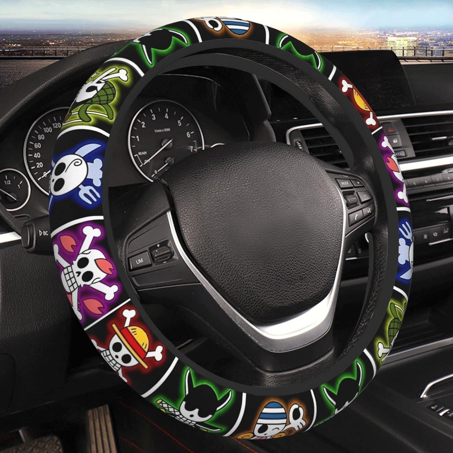 Amazon.com: FORTTS Anime Steering Wheel Cover Anti-Slip Car Wheel ...