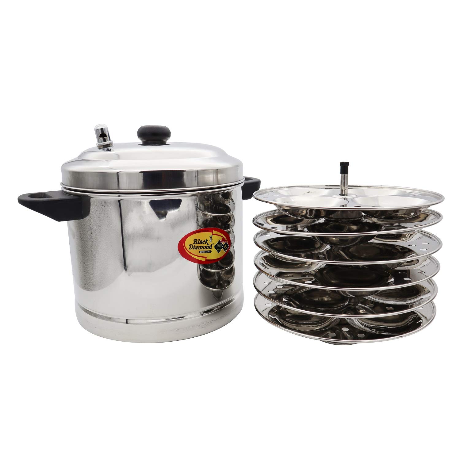 Black Diamond Stainless Steel Heavy Gauge Idly Cooker with Sturdy ...