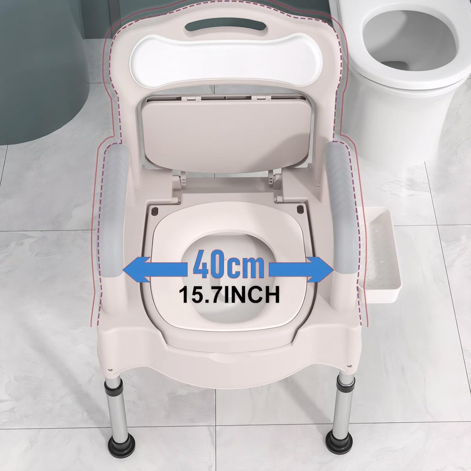 Adjustable Bedside Commode Chair for Seniors and People with ...