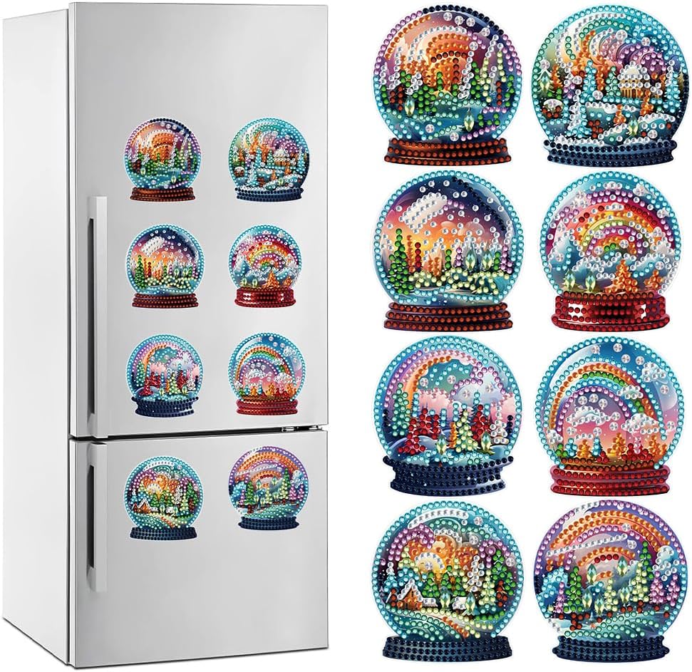 ENCOMAG Diamond Painting Fridge Magnets Crystal Ball Diamond Art ...