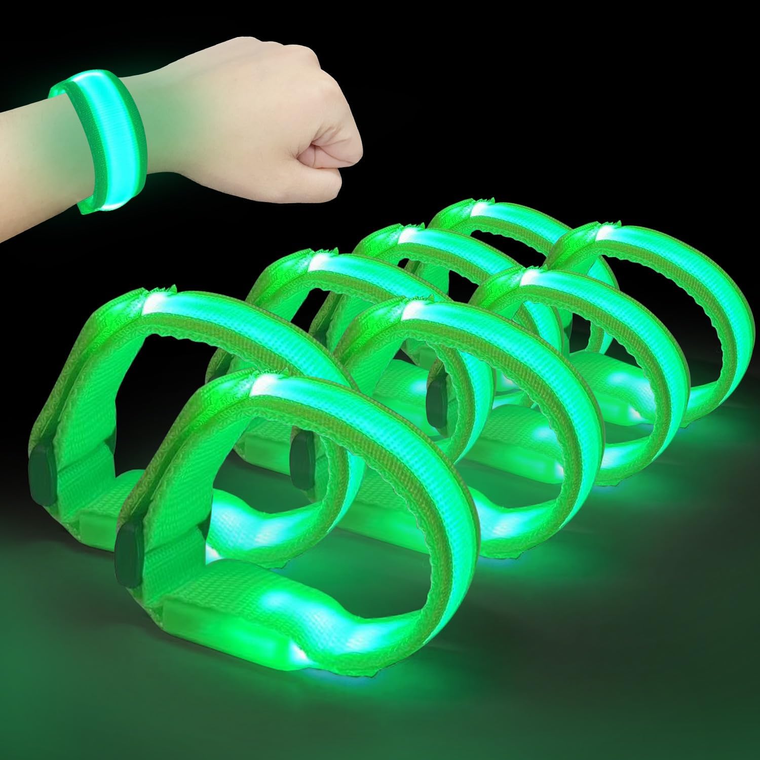 Amazon.com: M.best 8pcs LED Light Up Bracelets Glow Flashing Wristbands ...