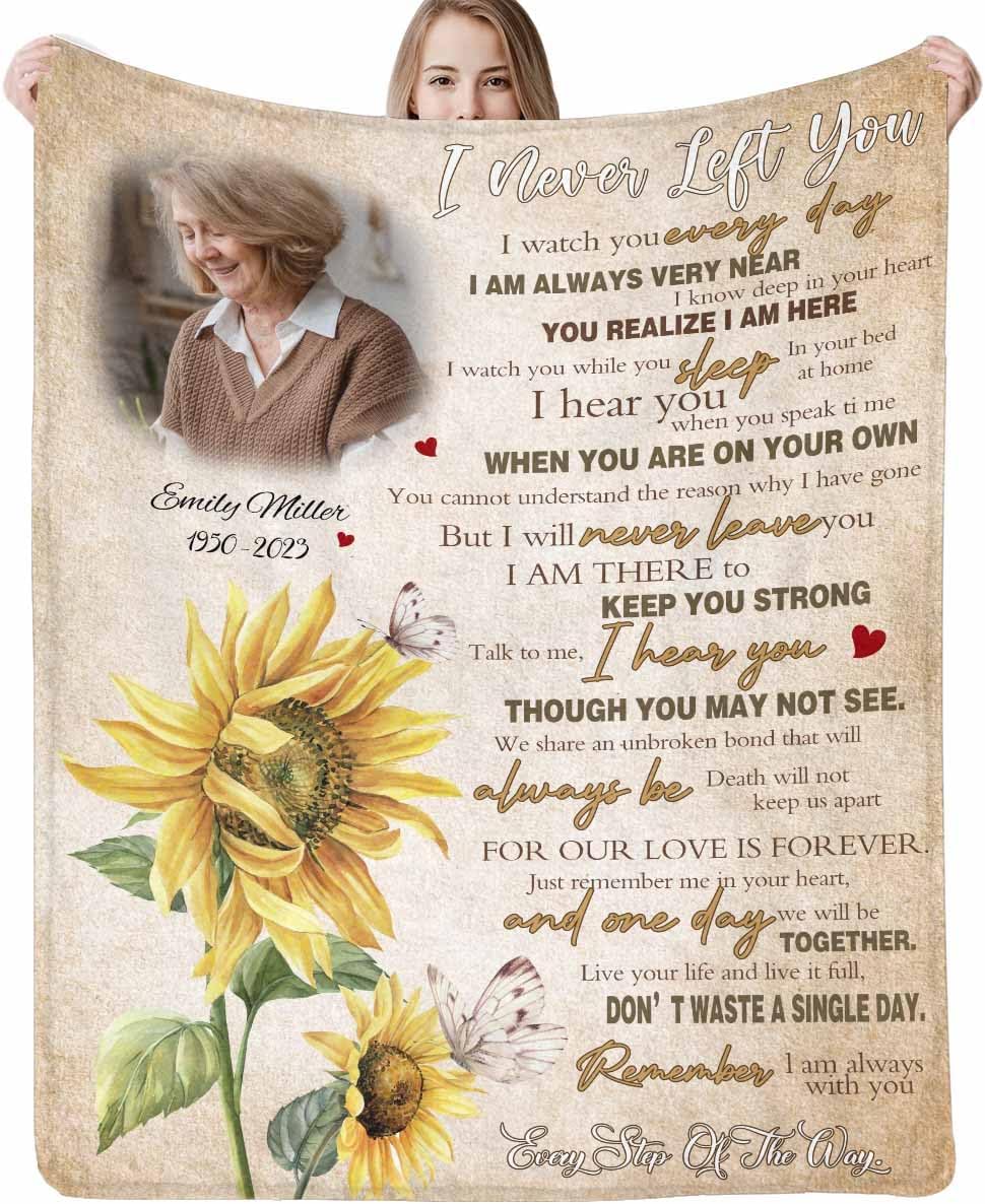 Amazon.com: Custom Memorial Blankets with Photos Text for Loss of ...