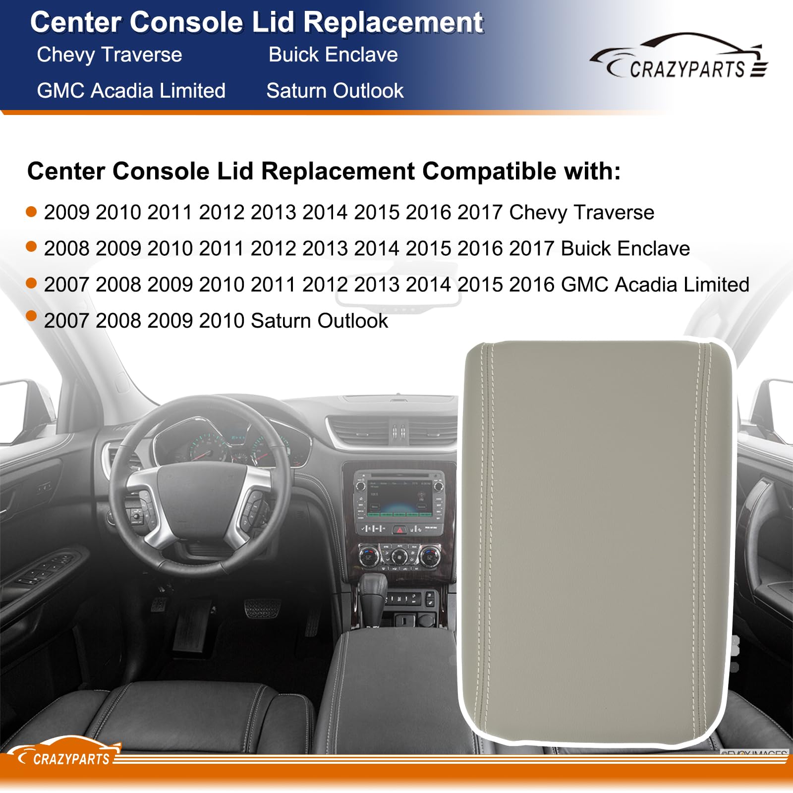 Snapklik.com : CRAZYPARTS Center Console Lid Fit For 2007-2017 Chevy ...