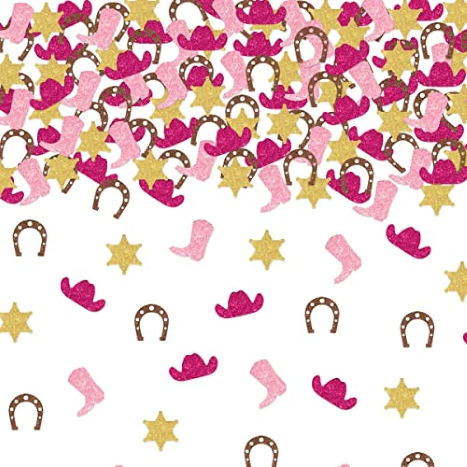 Amazon.com : Glitter Western Cowboy Cowgirl Confetti Horse Table ...