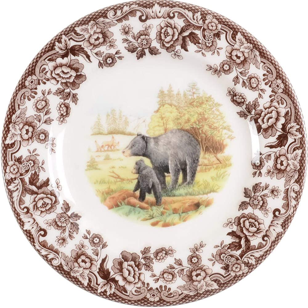 Snapklik.com : Woodland Salad Plate, Black Bear, 8 American Wildlife ...