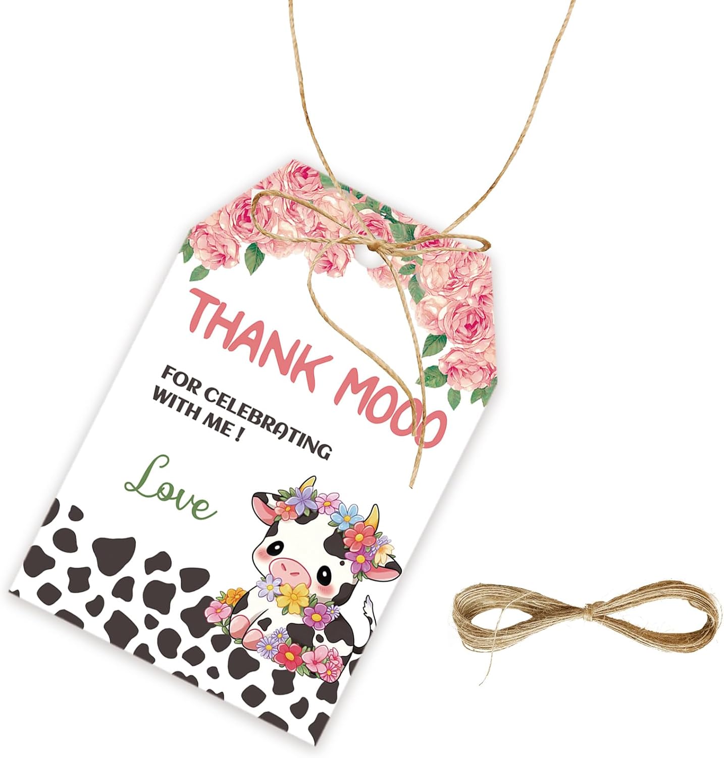 Amazon.com: 50pcs Cow Thank You Tags, Holy Cow Gift Tag with String for ...