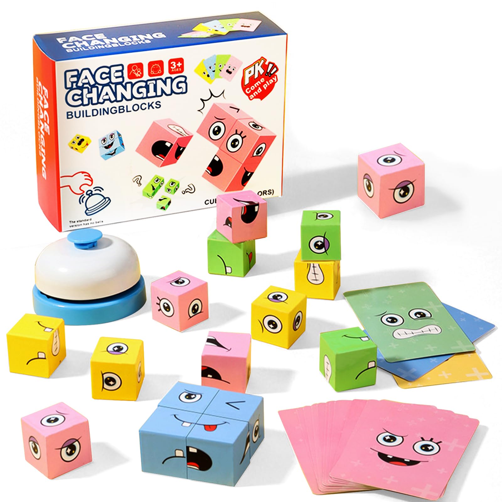 Buy Hcpet Face Changing Expressions Wooden Block Puzzles,Multi-Player ...