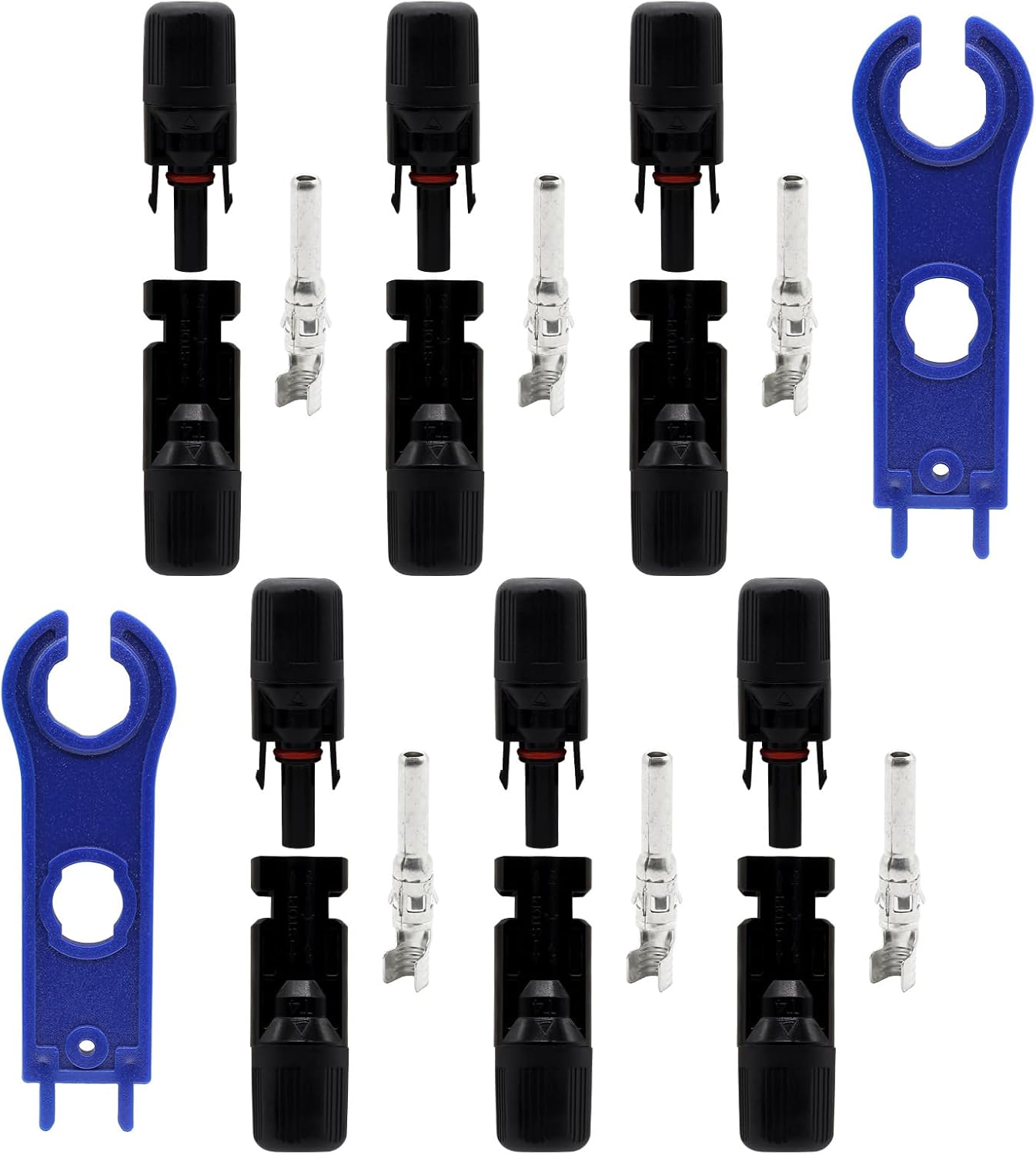 Amazon.com: Biaungdo Solar Panel Cable Connectors, 6 Sets Male Female ...