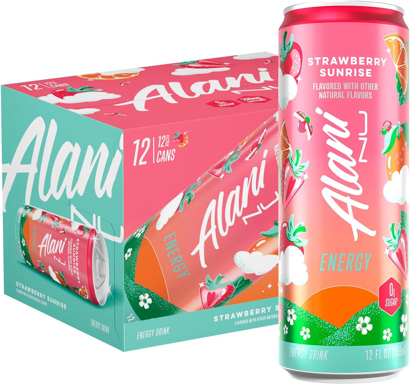 Amazon.com: Alani Nu STRAWBERRY SUNRISE Sugar Free, Low Calorie Energy ...