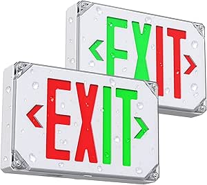 Outdoor Led Exit Sign Red/Green Color Switchable, Wet Location ...