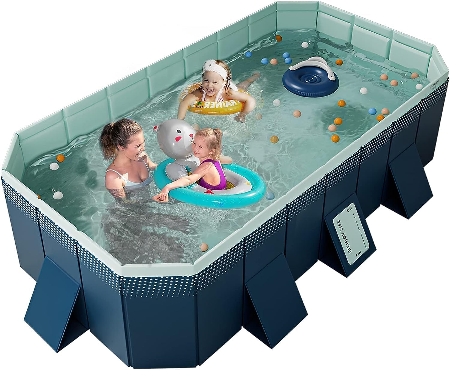 HY-MS Foldable Rectangular Swimming Pool, Collapsible Swimming Pool for ...