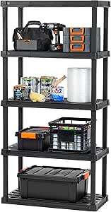 Amazon.com: IRIS USA 5-Shelf Heavy Duty Plastic Storage Shelves, 750lb ...