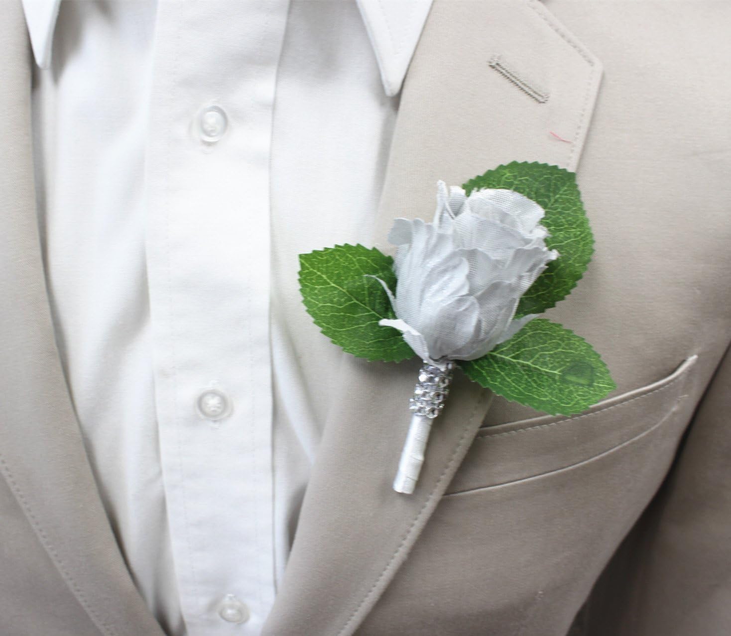 Amazon.com: Angel Isabella Boutonniere-Nice Hand-Crafted Rosebud ...