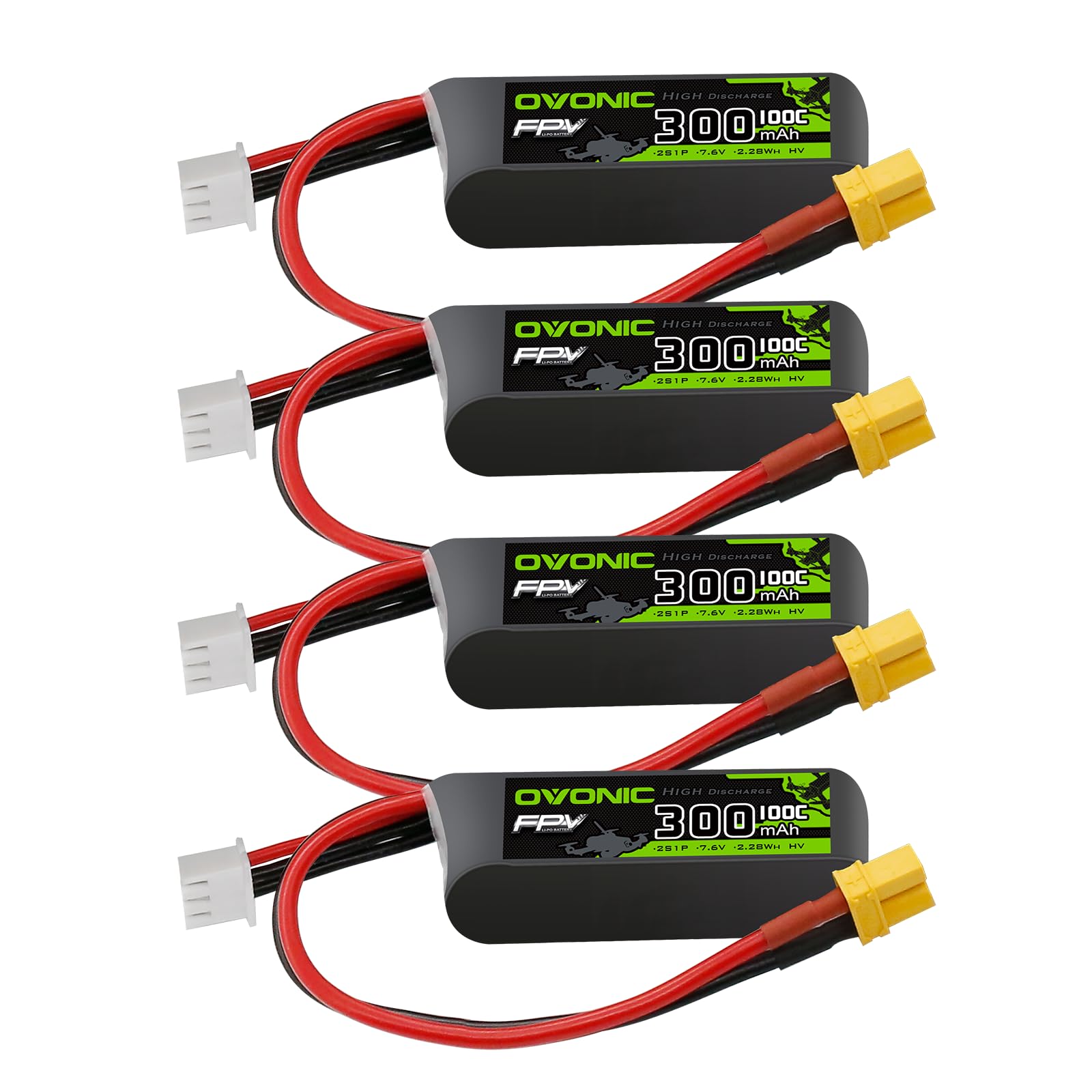 Amazon.com: OVONIC 7.6V 300mAh Lipo Battery 30C High Voltage 2S lipo ...