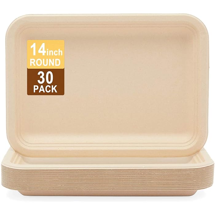 Buy BangShou 100% Biodegradable Compostable , 30 Pack 14Inch Disposable ...