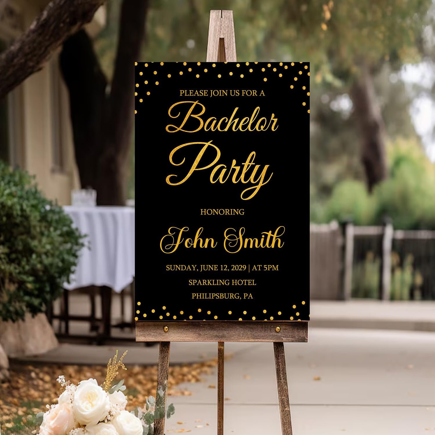 Amazon.com: MELOIUYP Personalized Bachelor Party Welcome Sign With ...