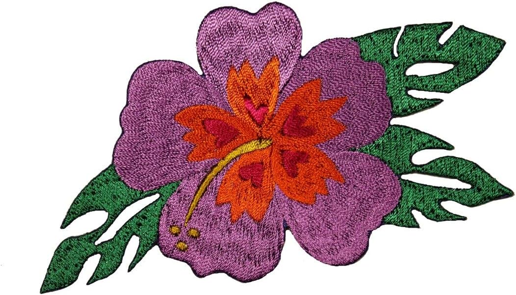 Amazon.com: ID 6339 Pink Hibiscus Flower Patch Hawaii Tropical Embroidered Iron On Applique