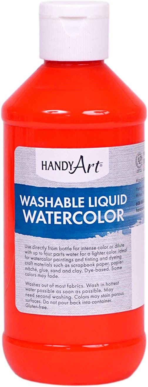 Amazon.com: Handy Art Washable Liquid Watercolor 8 ounce, Fluorescent ...