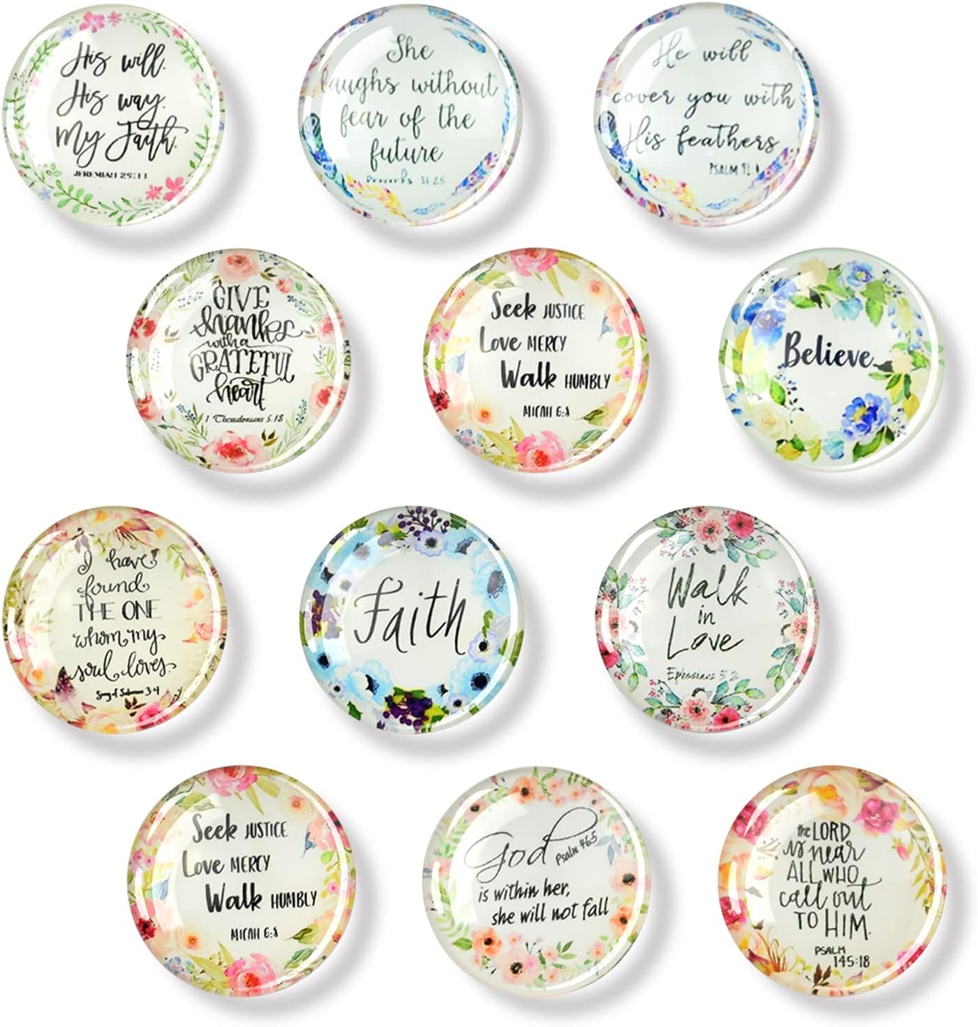 Amazon.com: Pipilo Press 8 Pack Inspirational Bible Verse Magnets for ...