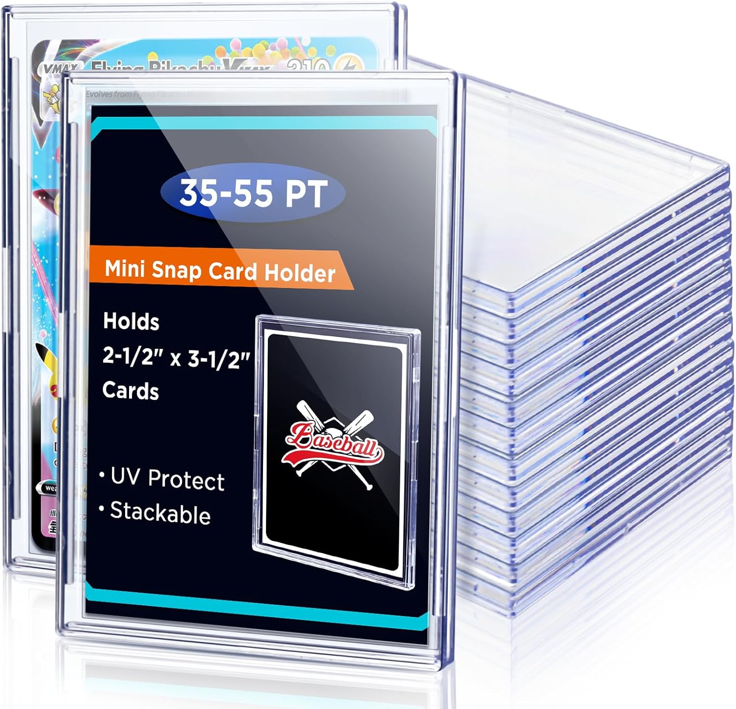 Amazon.com: CollectHall Mini Snap Card Holder, UV Protect Sports Card ...