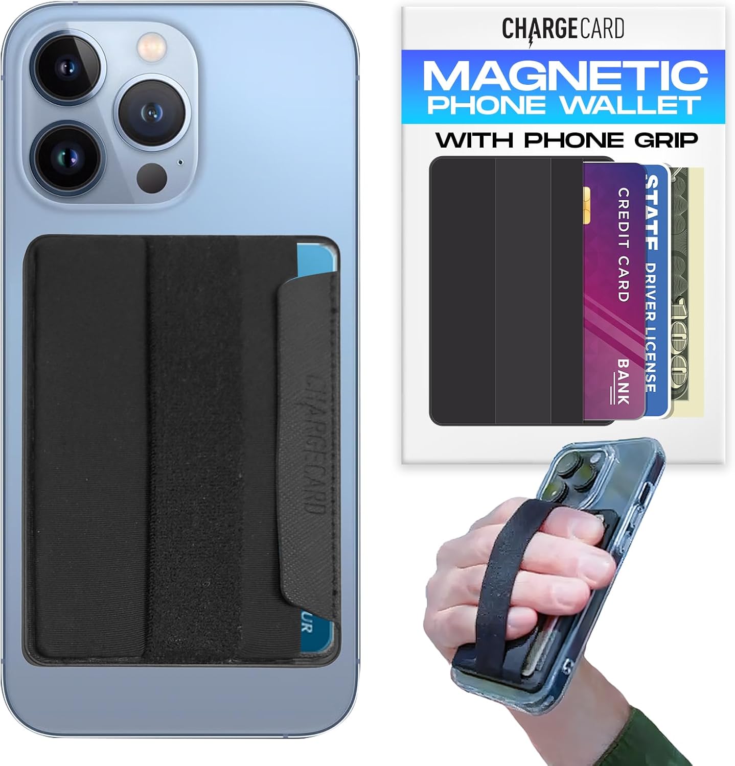 Amazon.com: Magnetic Wallet with Phone Grip by AquaVault - Ultra Strong ...