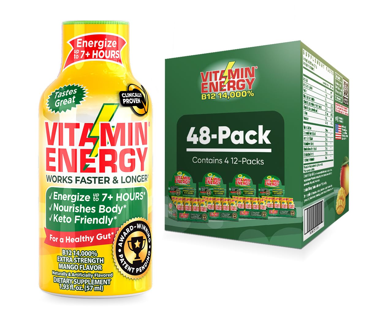 Amazon.com : Vitamin Energy B12 Energy Shots | Natural Healthy Energy ...