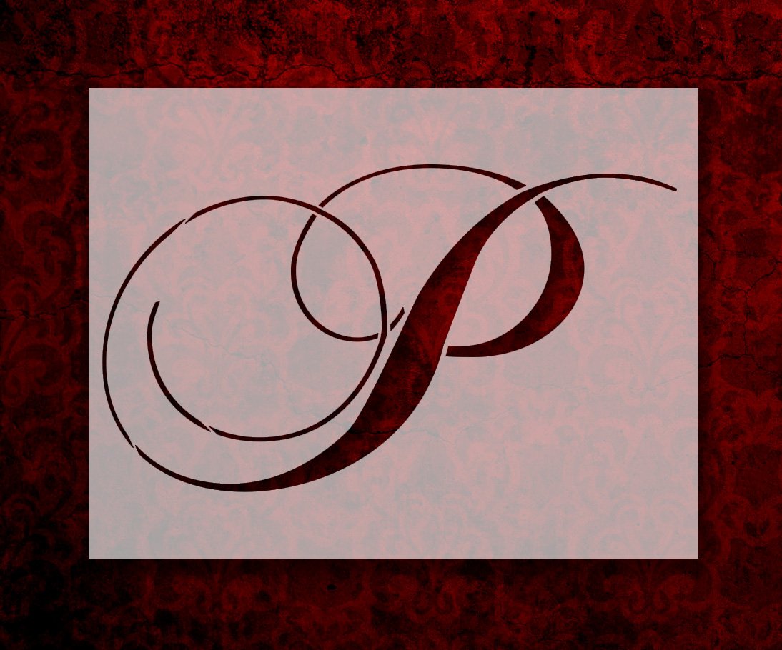 Cursive P Stencil