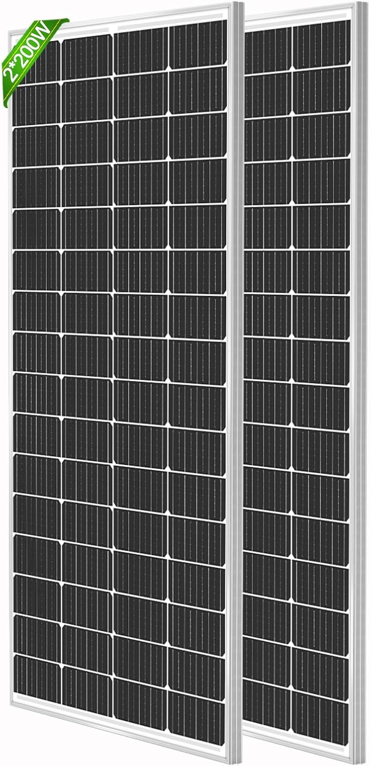 Amazon.com : WERCHTAY 400 Watt Solar Panel, 2 Pack of 200W Monocrystalline Cell High-Efficiency ...