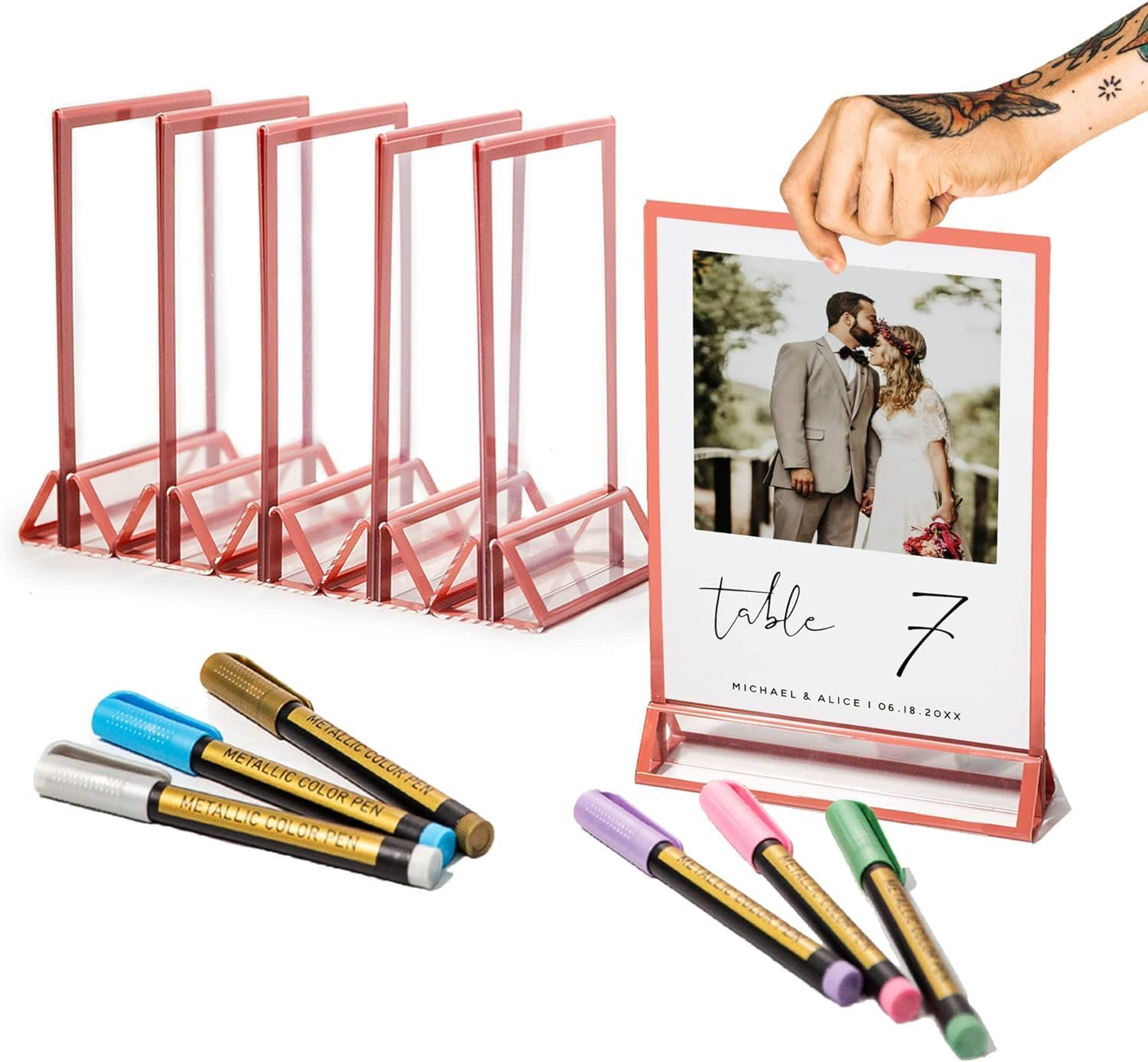 Amazon.com: ROOM STARTERS Rose Gold 4x6 Acrylic Sign Holders (6-Pack ...