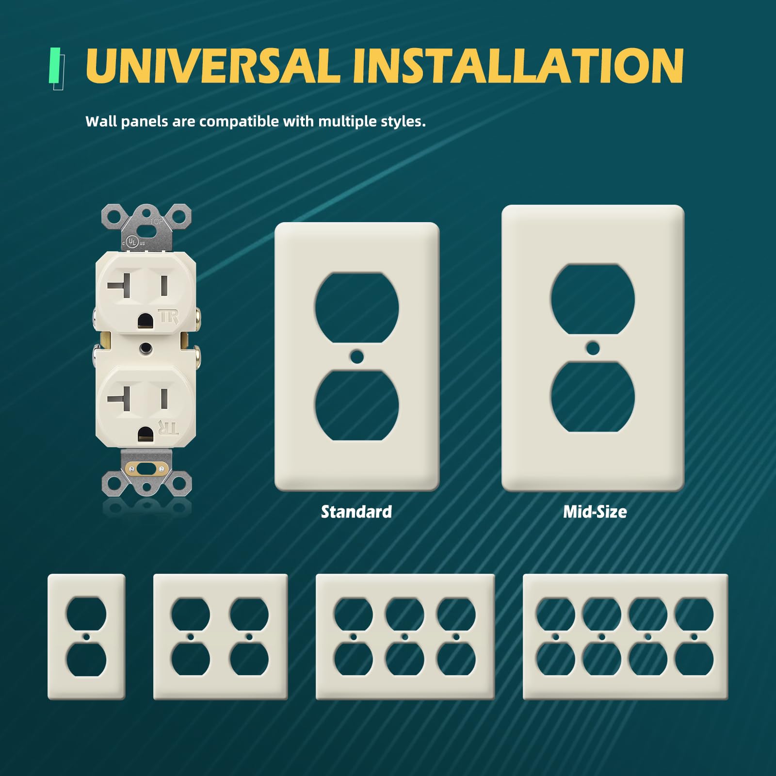 Snapklik.com : Duplex Receptacle Outlet, 20A Tamper-Resistant Electrical Sockets, 2 Pole 3 Wire ...