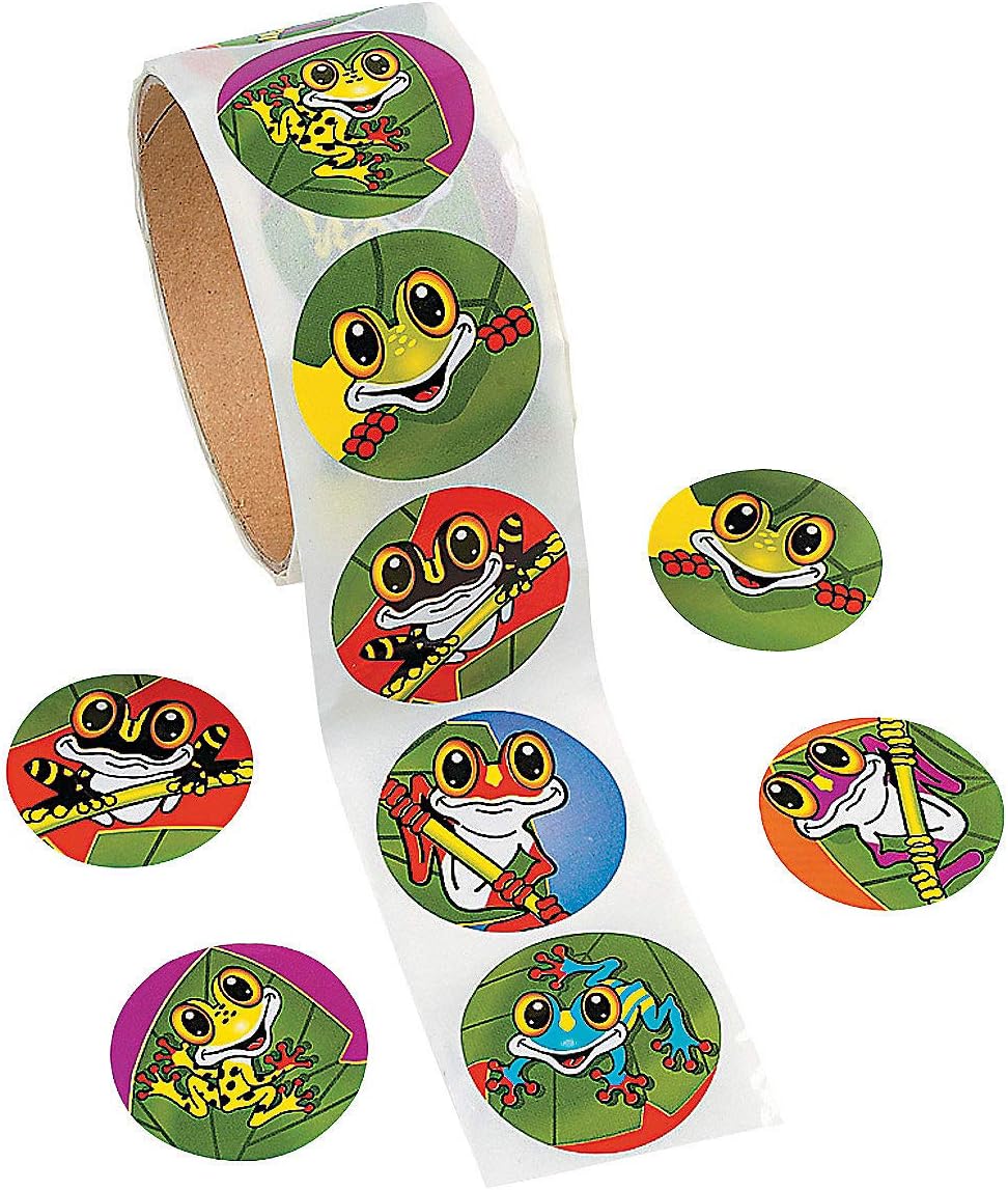 Amazon.com: Fun Express Frog Stickers - 100 Piece Roll : Toys & Games