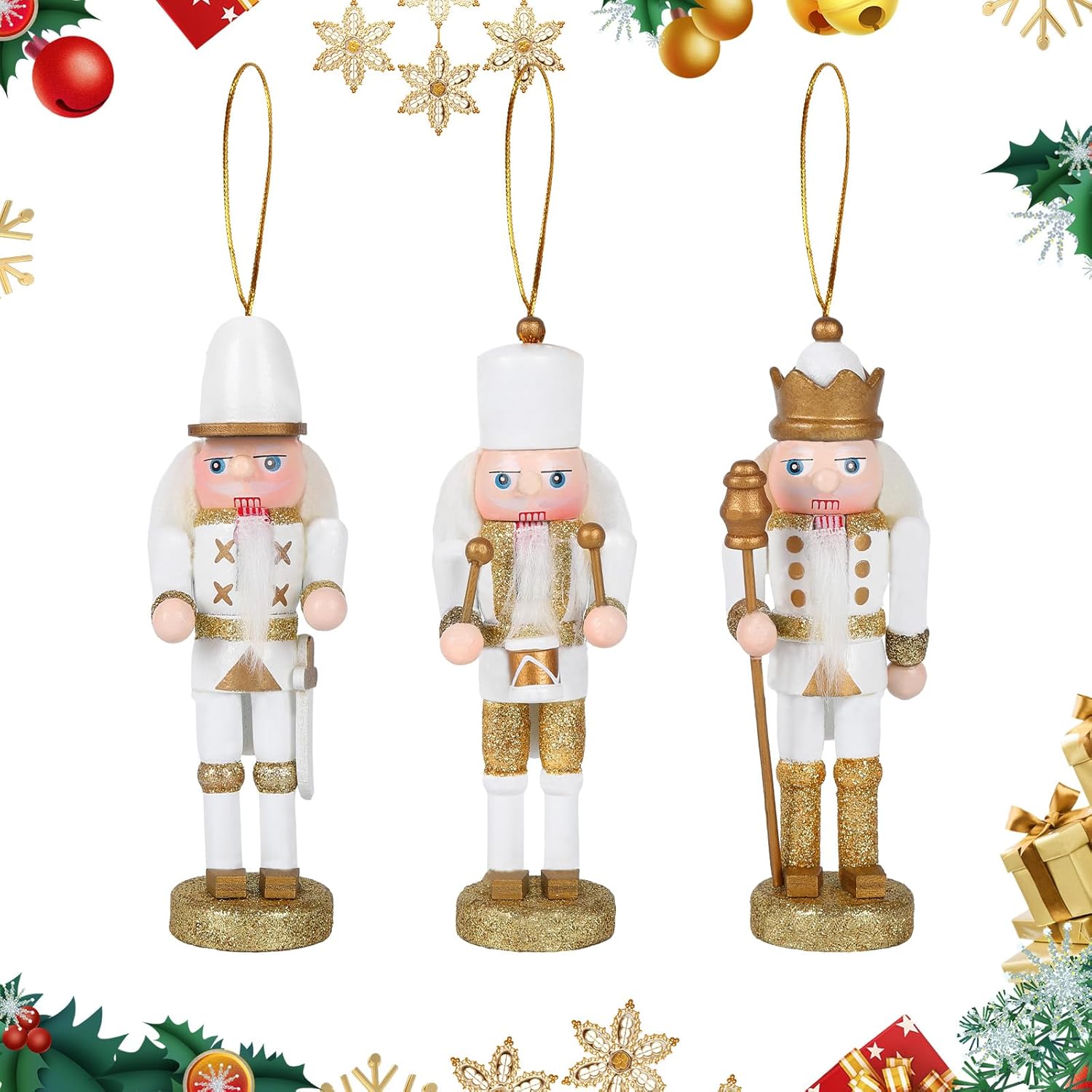 3 Pieces Christmas Nutcracker,Nutcracker Christmas Decorations,12.5cm ...