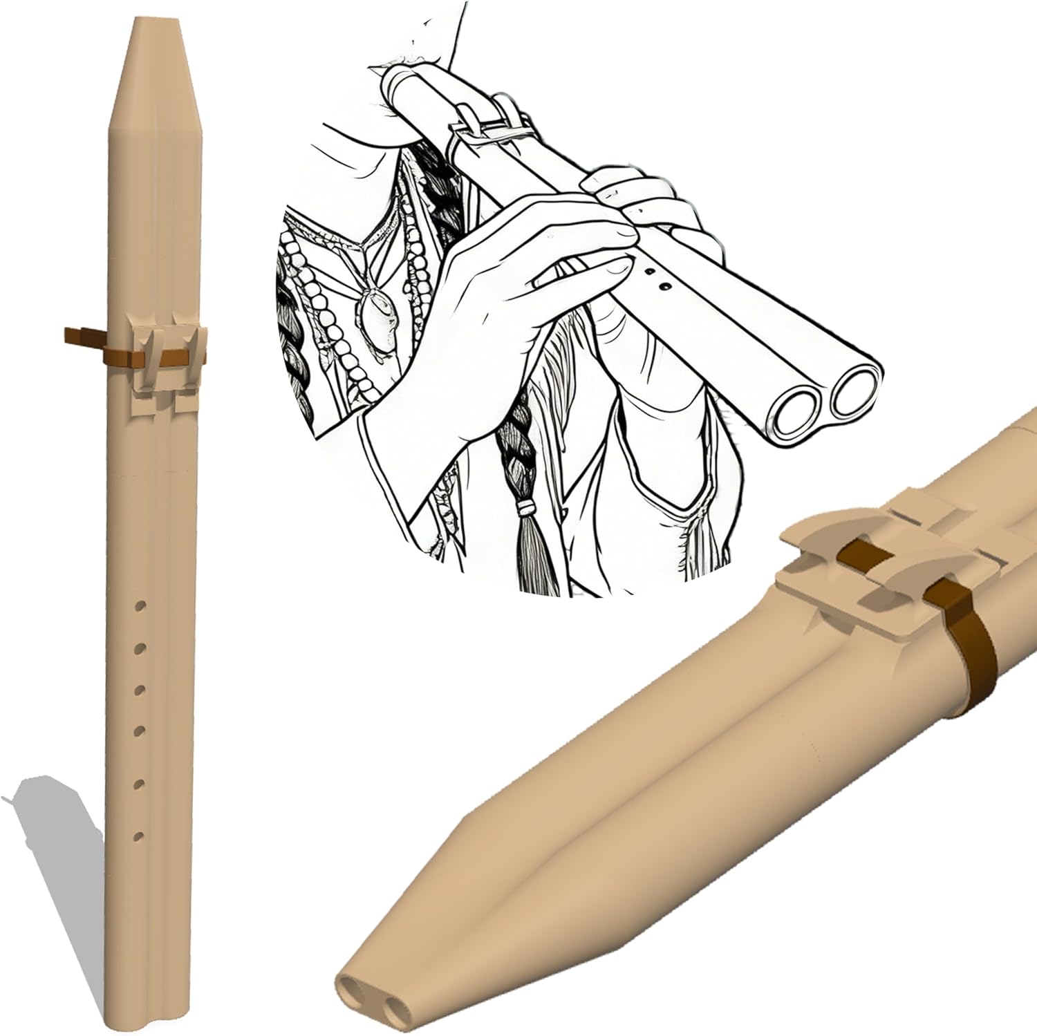 Amazon.com: Vatonezich Native American Style Drone Flute | A Key ...
