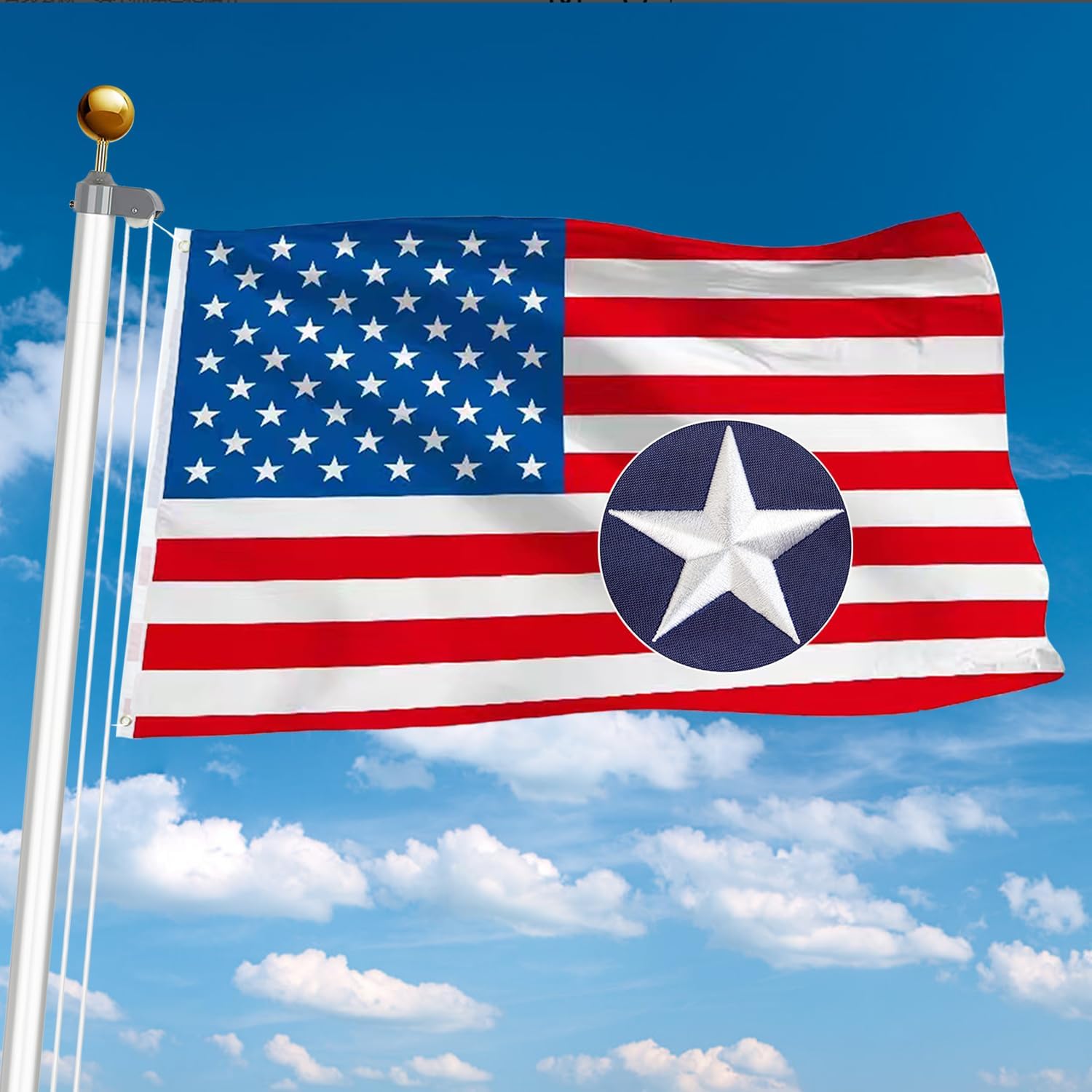 Amazon.com : HEAVY-DUTY American Flag 3x5' -100% Made in the USA ...