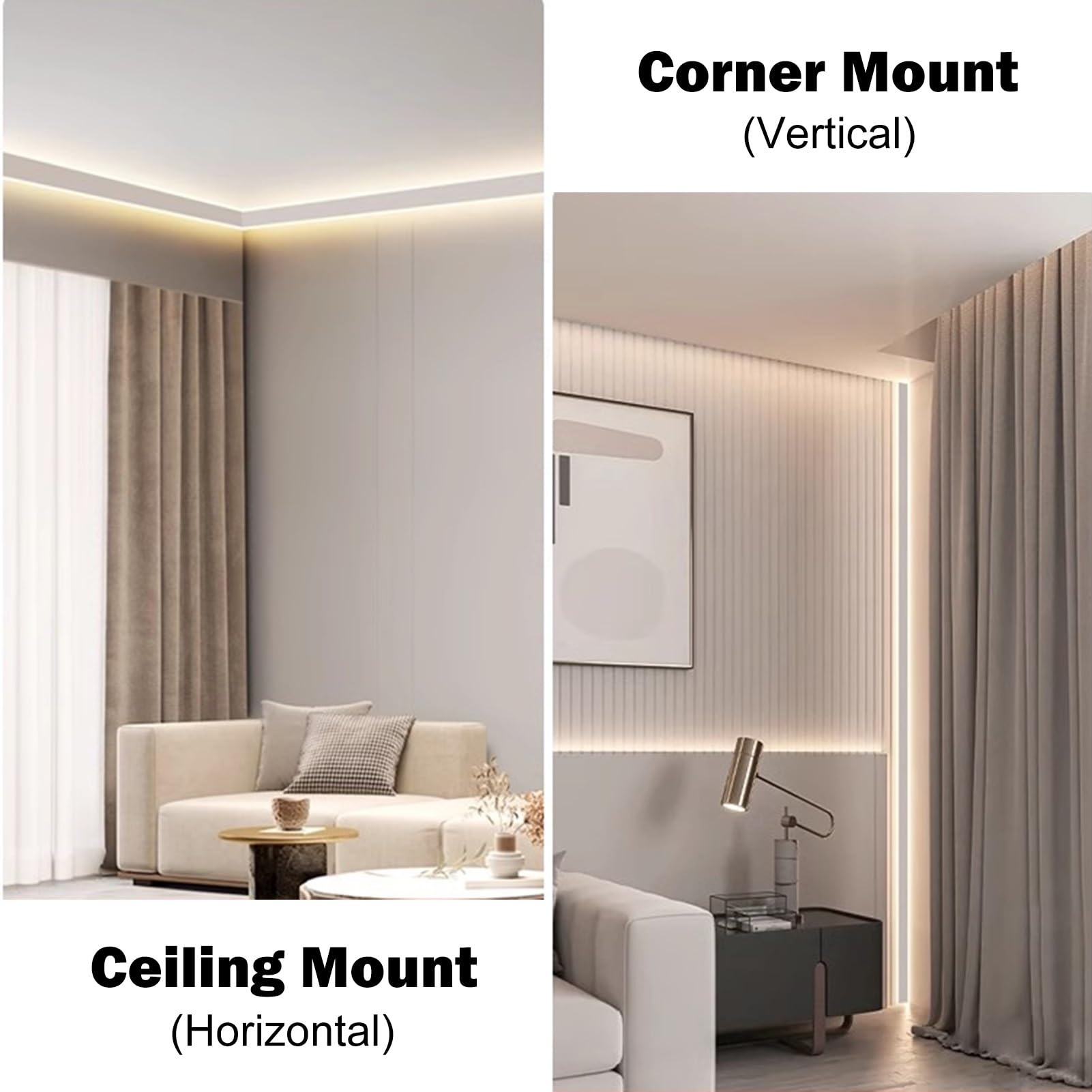 Custom Length LED Strip Hiding Trim White Aluminum LED Channel Profile ...
