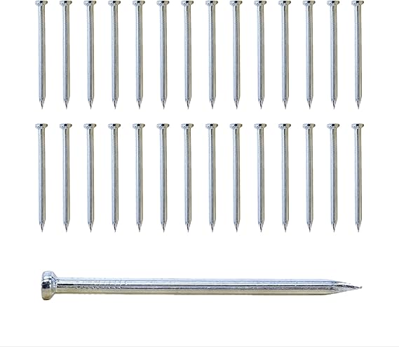 70 St. gerillte geriffelte Stahlnägel 2,5mm stark 40mm lang konisch mit ...